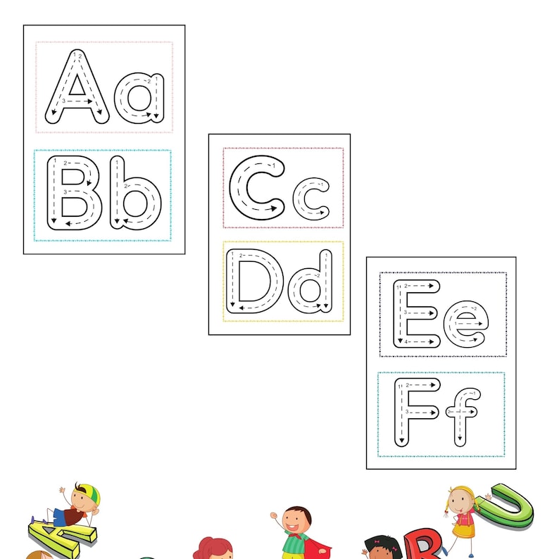 ABC Tracing Cards. Preschool Kindergarten Handwriting - Etsy