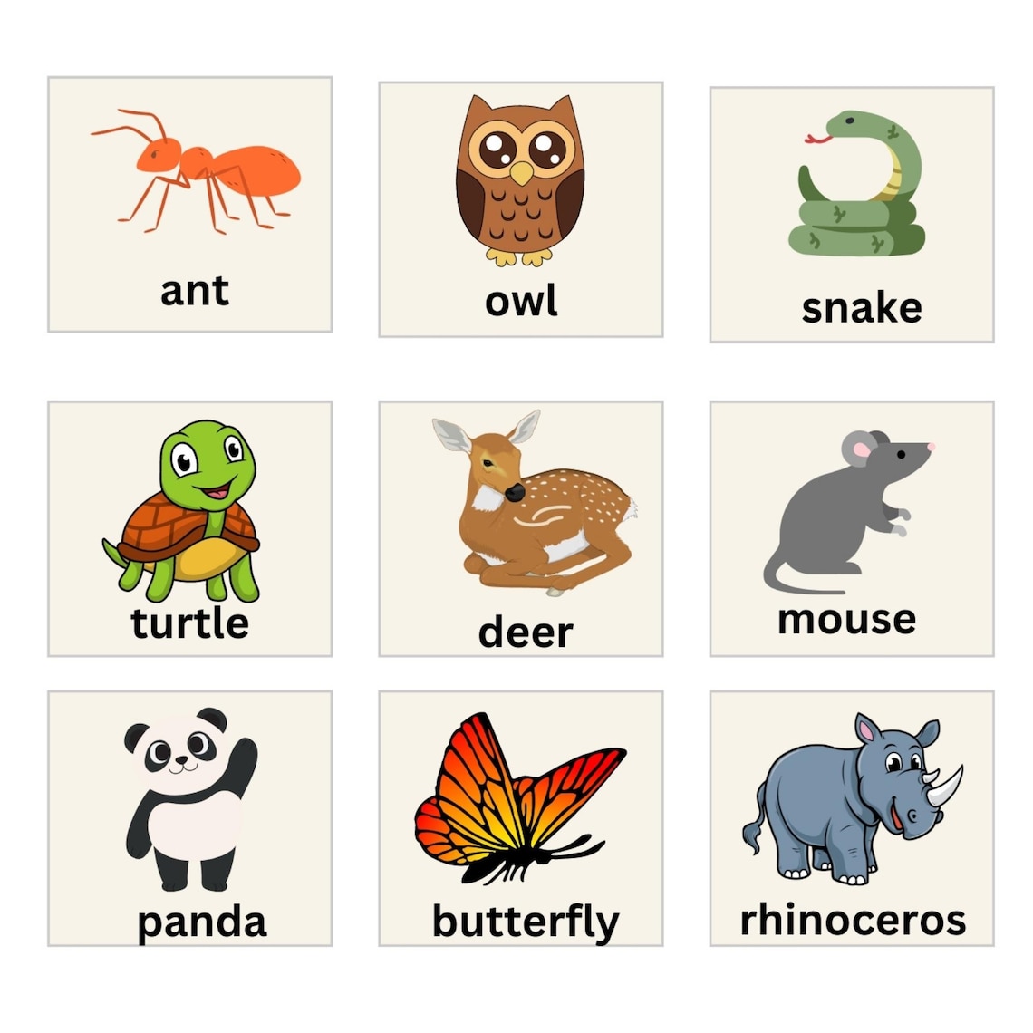 Animal Flashcards| Printable Flashcards| Preschool Flashcards| Toddler ...