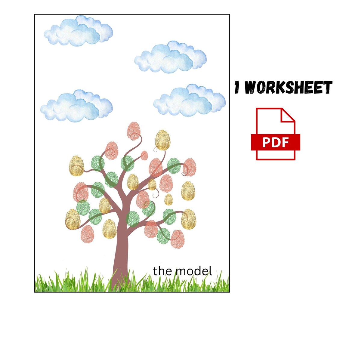 Printable Finger Painting Activity: Tree With Leaf Printables for ...