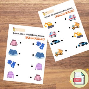 Matching Pictures Activity Sheets for Kids – Fruits, Vegetables ...