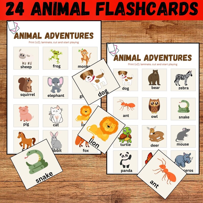 Animal Flashcards| Printable Flashcards| Preschool Flashcards| Toddler ...