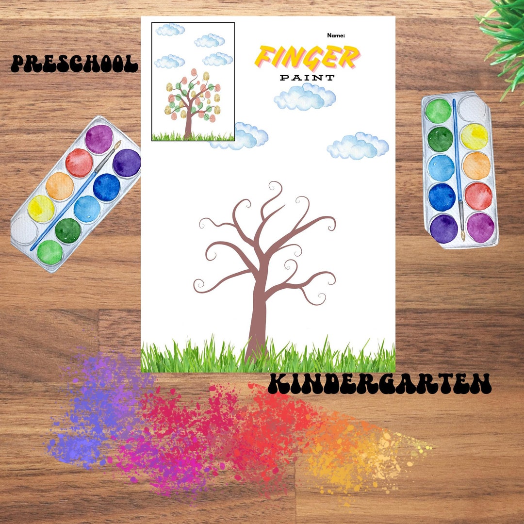 Printable Finger Painting Activity: Tree With Leaf Printables for ...