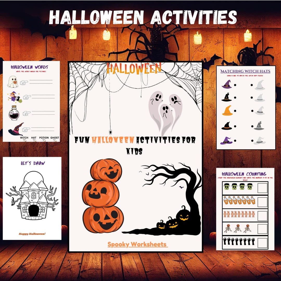 Printable Halloween Activities for Kids -counting, Words & Coloring Fun ...