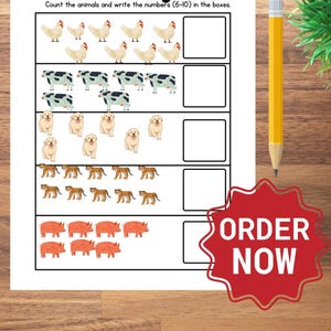 Educational Animal Counting Worksheets Set of 4 | Fun Printable ...