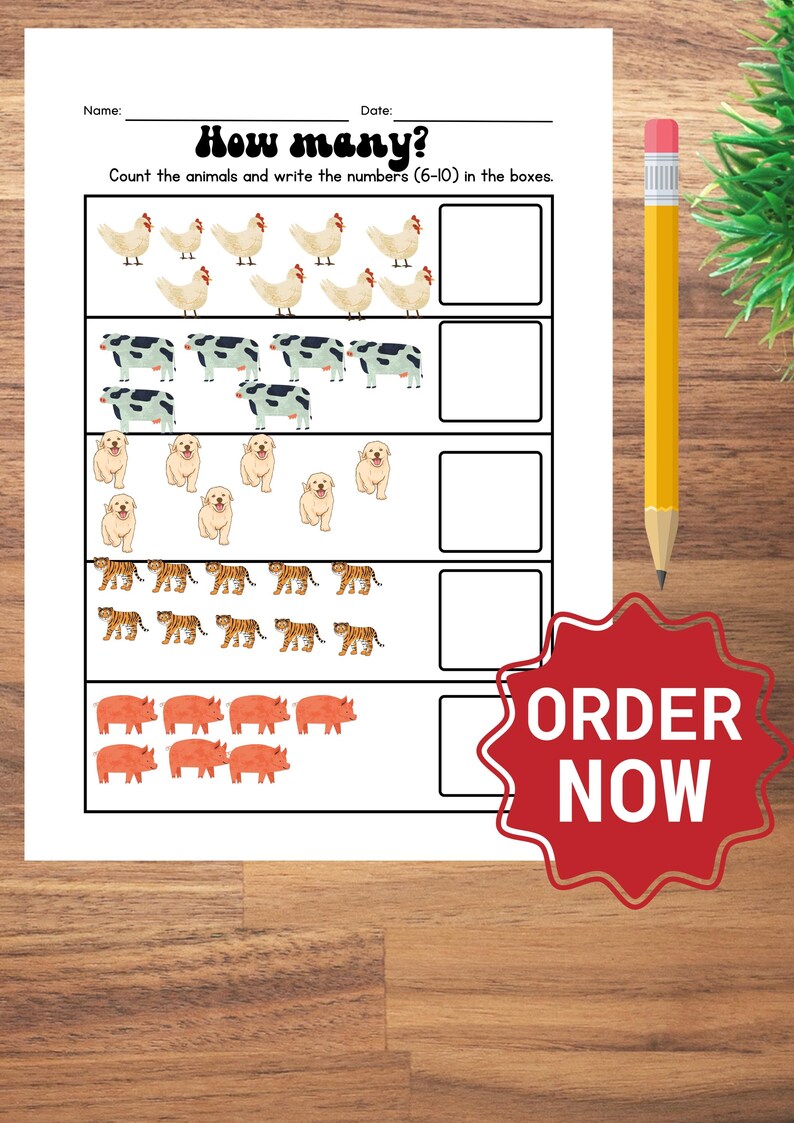Educational Animal Counting Worksheets Set of 4 | Fun Printable ...