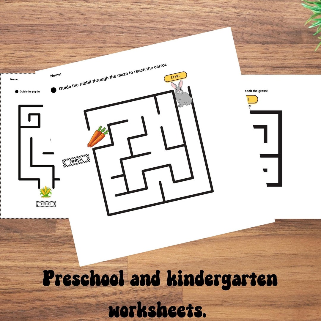 Printable Animal Maze Worksheets for Kids: Match Animals to Their Food ...