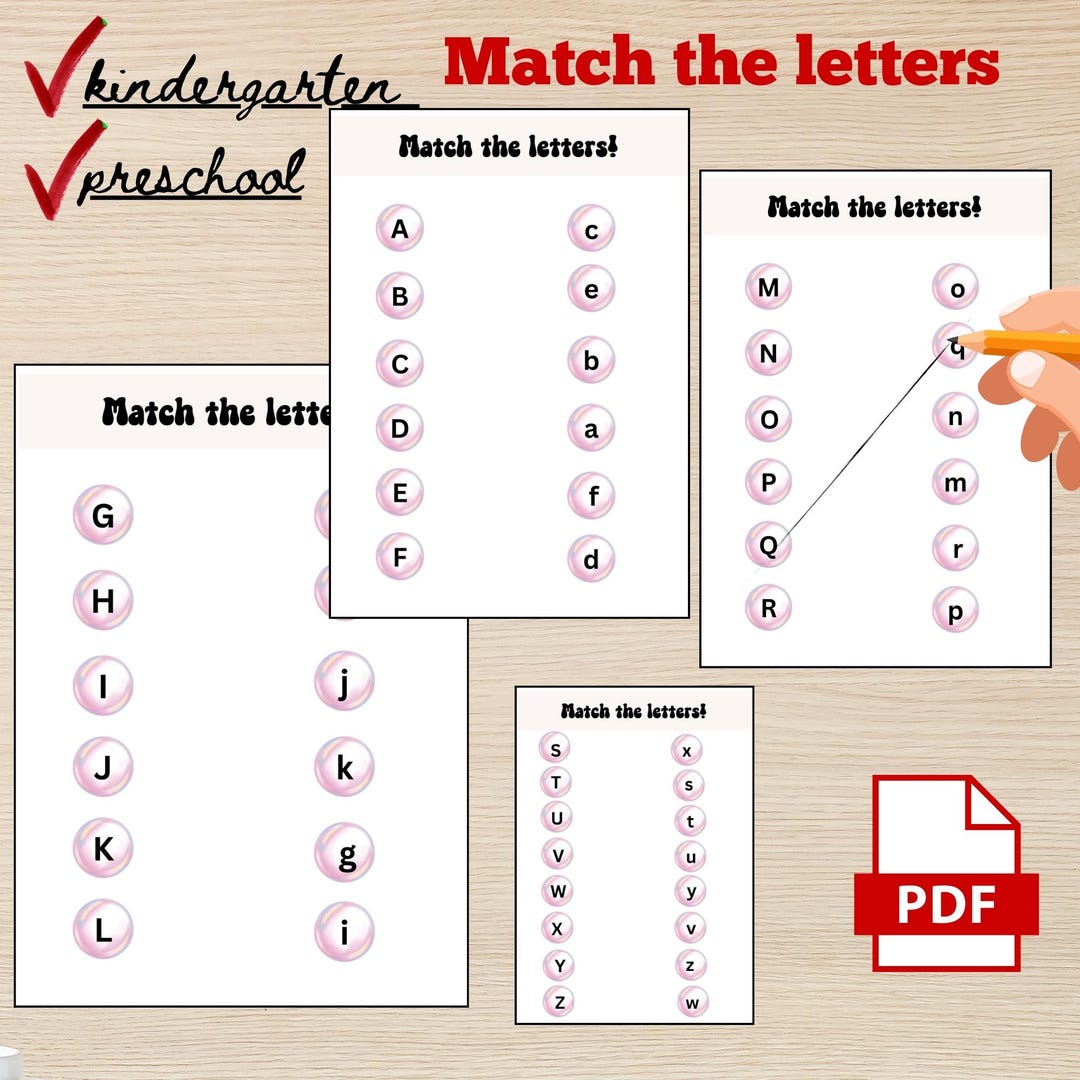 Alphabet Matching Worksheets for Preschool and Kindergarten | 4 ...