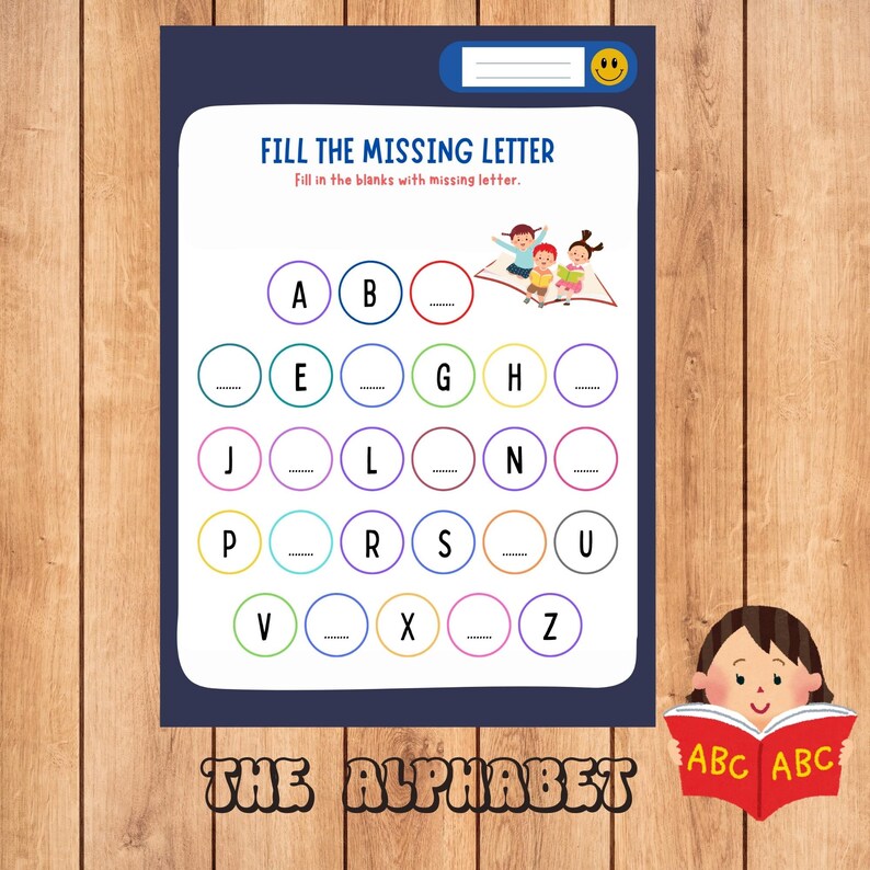Fill the Missing Letter Printable Worksheet |alphabet Learning Activity ...
