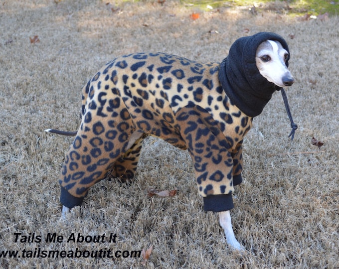 Leopard Print Fleece Snoodie Pajamas - Etsy