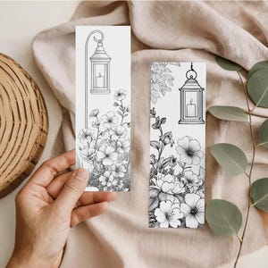 Printable Coloring Bookmarks Floral Lantern Set – 18 Colorable ...