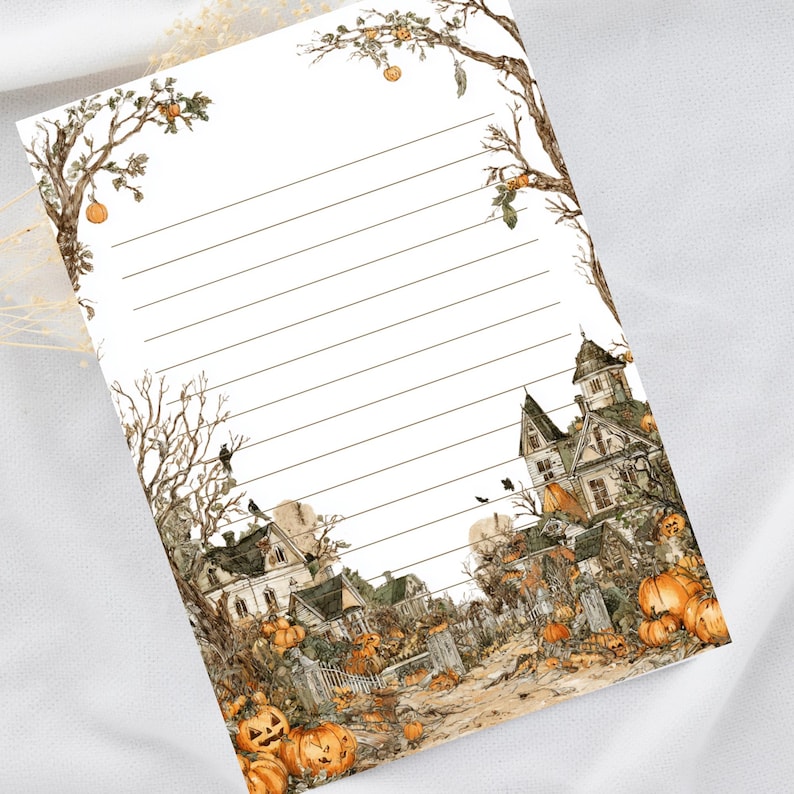 Halloween Letter Writing Paper: Printable Stationery for Pen Pals (PDF ...