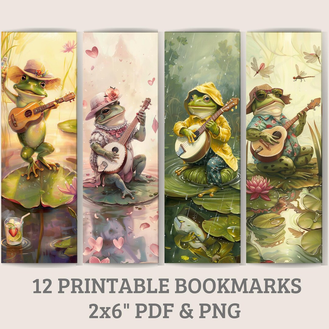 12 Cute Frog Bookmarks – Monthly Printable Bookmarks for Each Season ...