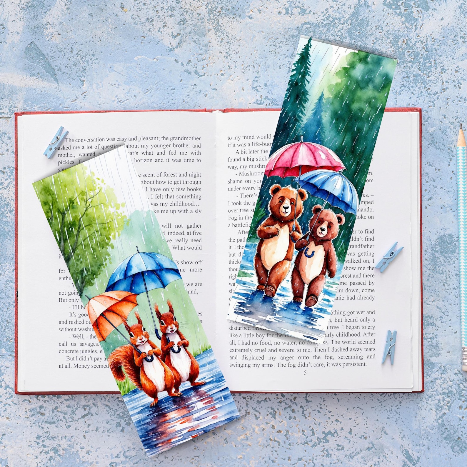 6 Cute Animals Printable Bookmarks, Printable Bookmarks Set, Bookmarks ...