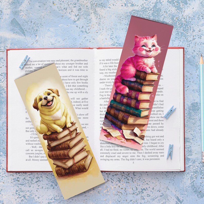 6 Cute Animals Printable Bookmarks, Animals Printable Bookmarks Set ...