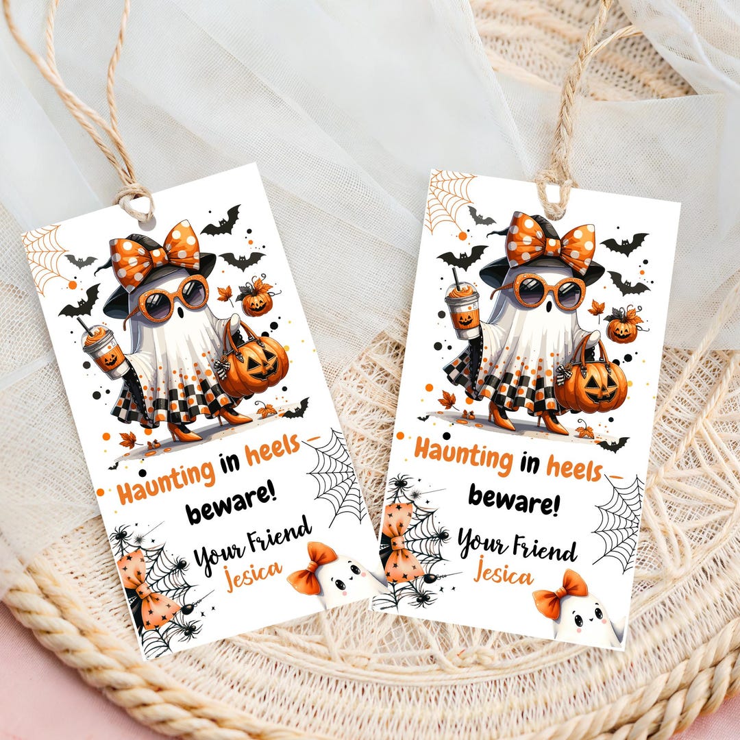 Editable Halloween Treat Tag, Spooky Ghost Favor (digital Download) - Etsy