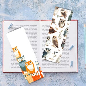 16 Cute Owl Printable Bookmarks, Funny Owl Printable Bookmarks Set ...