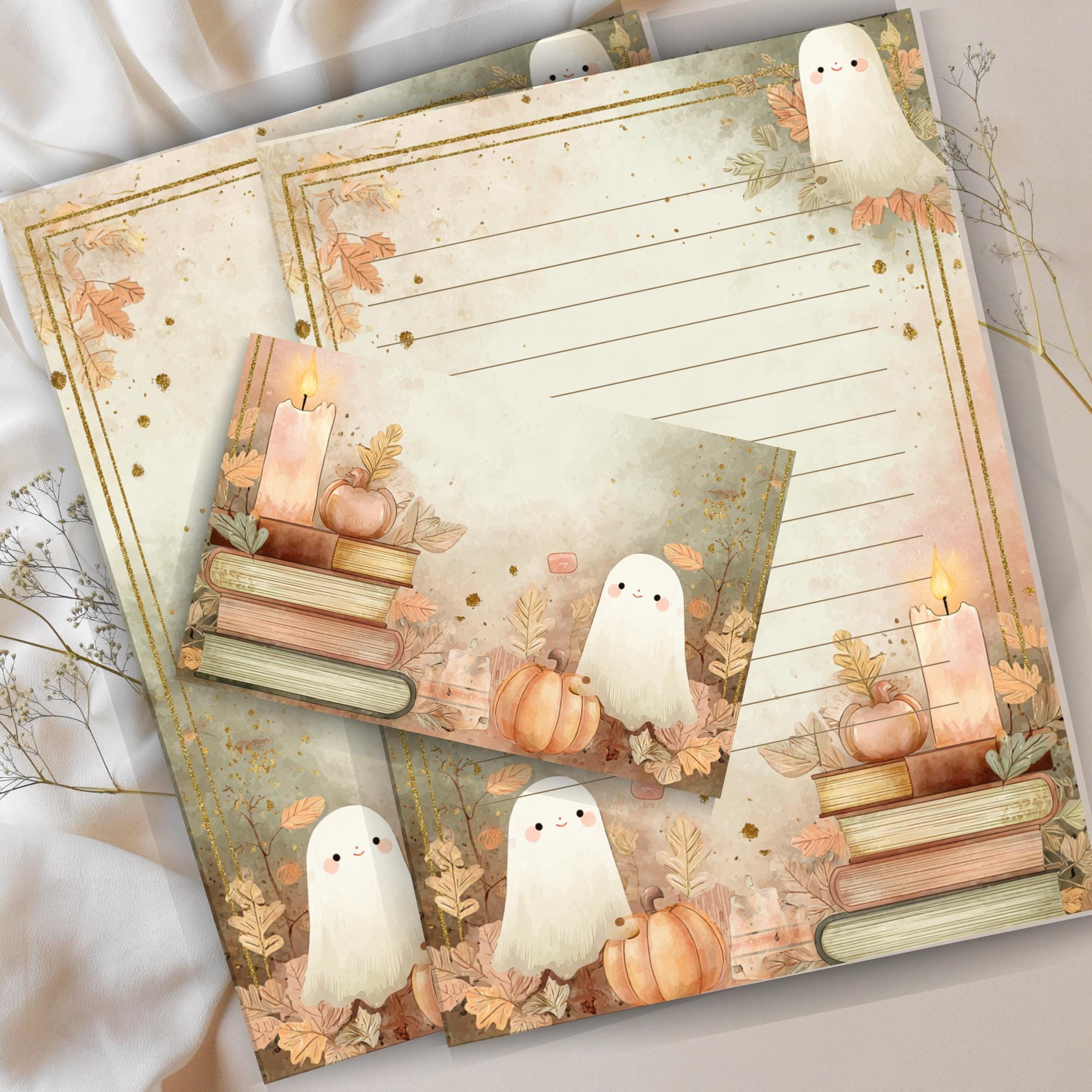 Ghost Autumn Letter Writing Kit: Printable Stationery for Pen Pals (PDF ...