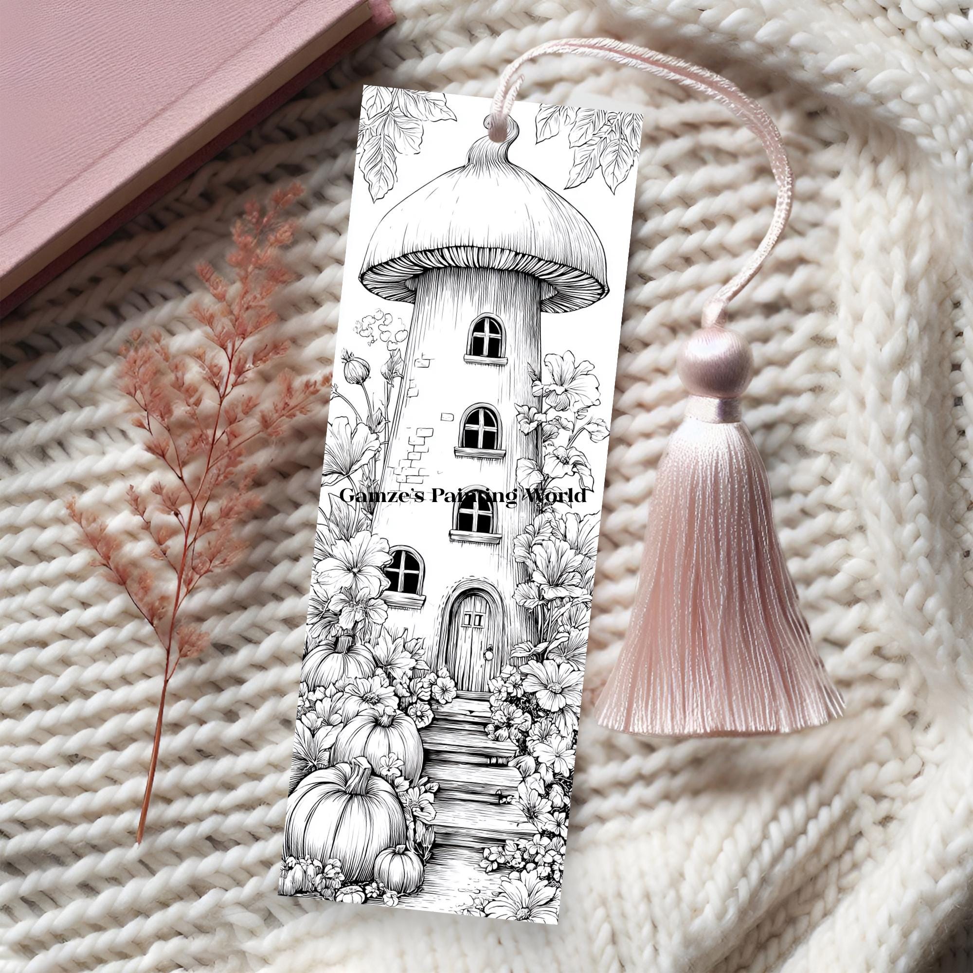 Fairy House Coloring Bookmarks: Autumn Pumpkin DIY (PDF Download) - Etsy