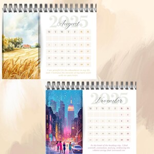 2025 Printable Watercolor Calendar 12-month Affirmation Art A4 Digital ...