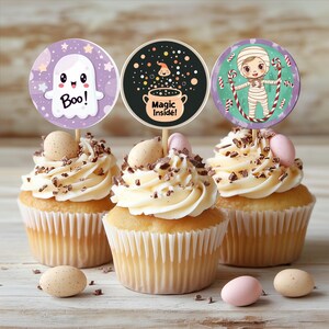 Spooky Halloween Cupcake Toppers: Printable DIY Party Decor (digital ...