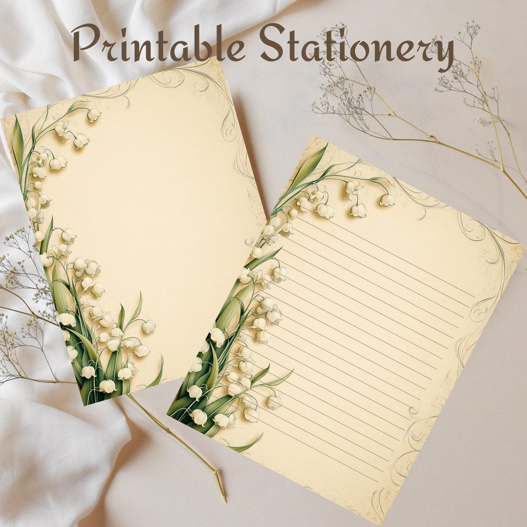 Printable Floral Stationery, Printable A4 Stationery Set, Writing Paper ...