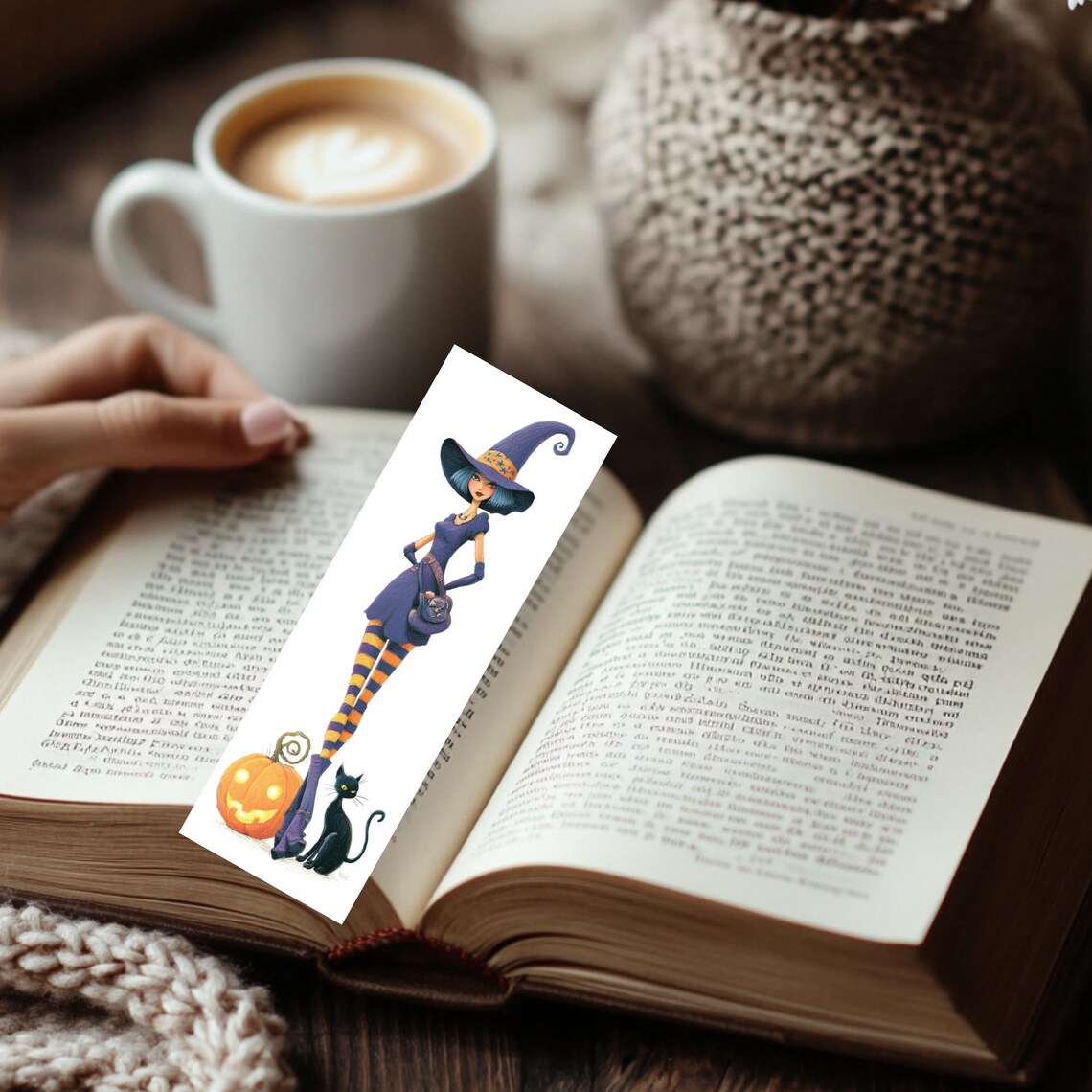 Halloween Witch Bookmarks: Spooky-cute Printable Set (PDF & PNG) - Etsy