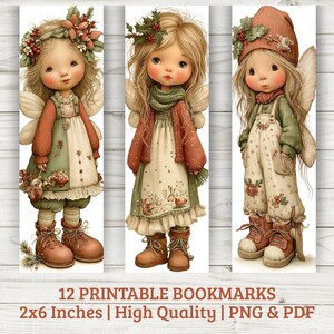Vintage Christmas Fairy Bookmark Set – 12 Whimsical Holiday Designs ...