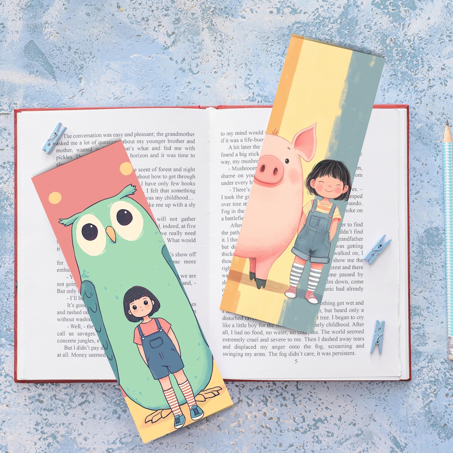 6 Charming Critter Bookmarks, Printable Bookmarks Set, Bookmarks ...
