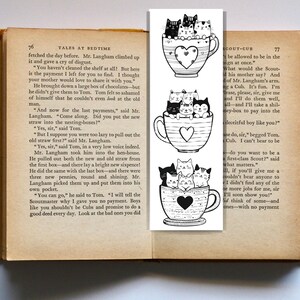 12 Coloring Cat Printable Bookmarks, Colorable Bookmarks Set, Cute Cat ...