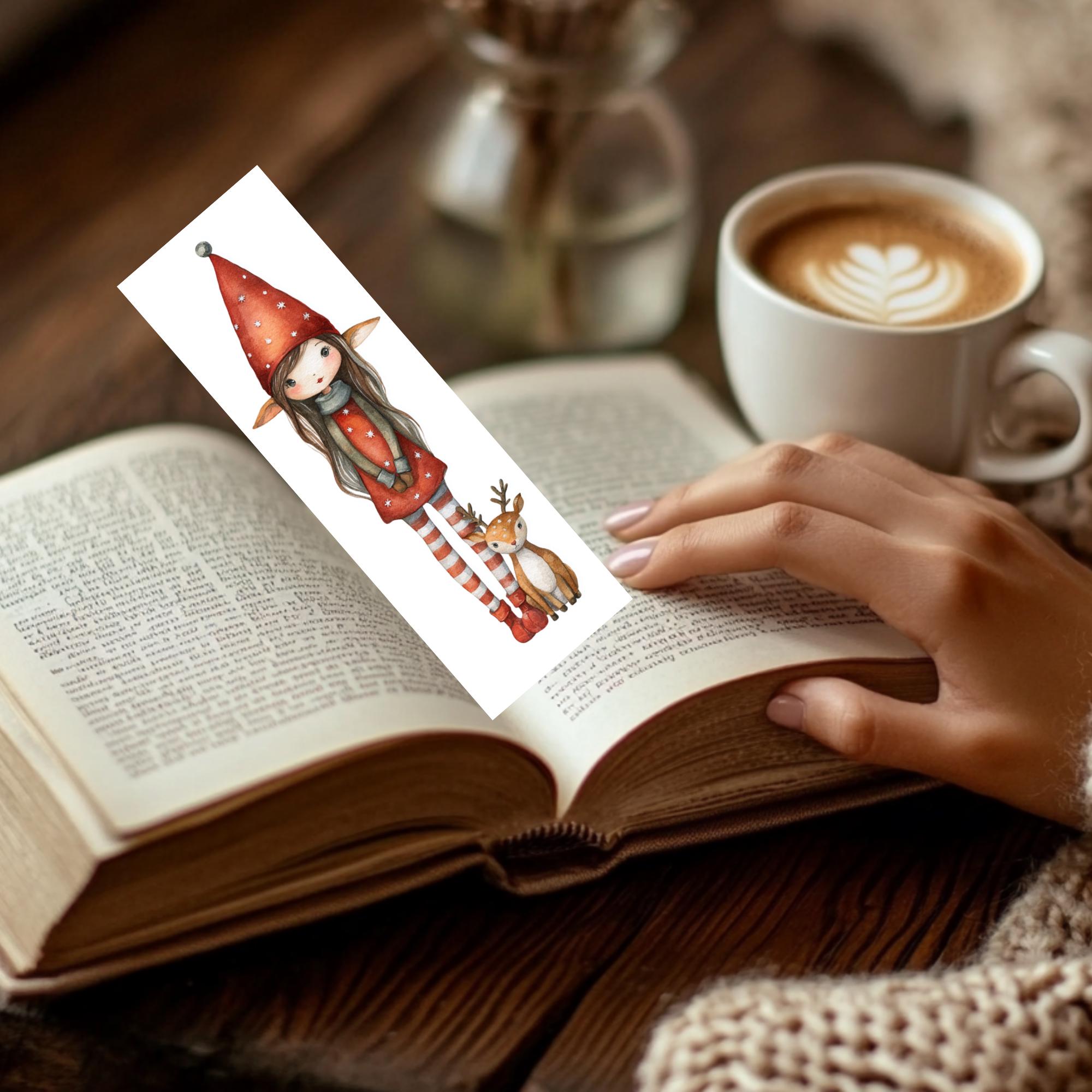 Whimsical Christmas Elf & Reindeer Printable Bookmarks – 12 Festive ...