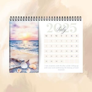 2025 Printable Watercolor Calendar 12-month Affirmation Art A4 Digital ...