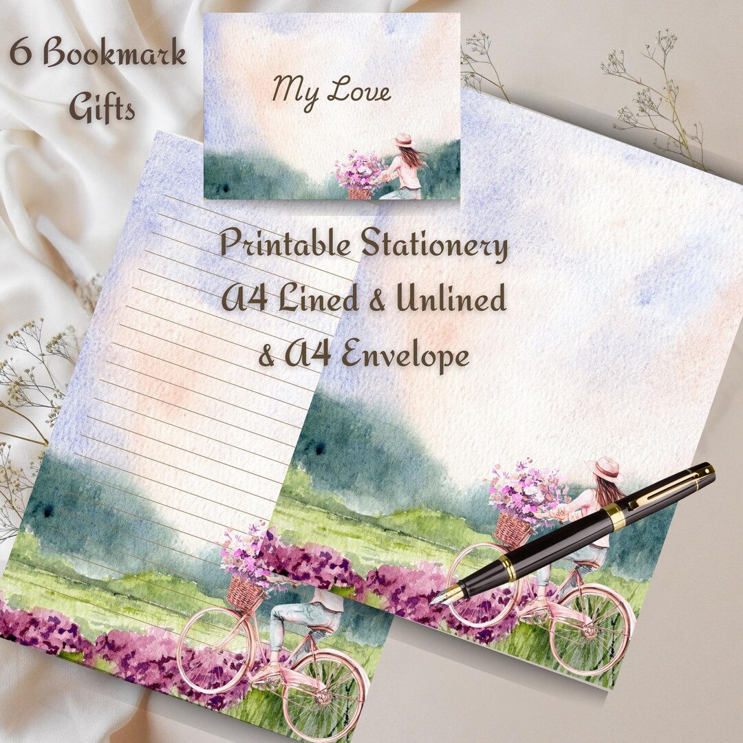 Romantic Letter Writing Set, Printable Stationery, Vintage Floral ...