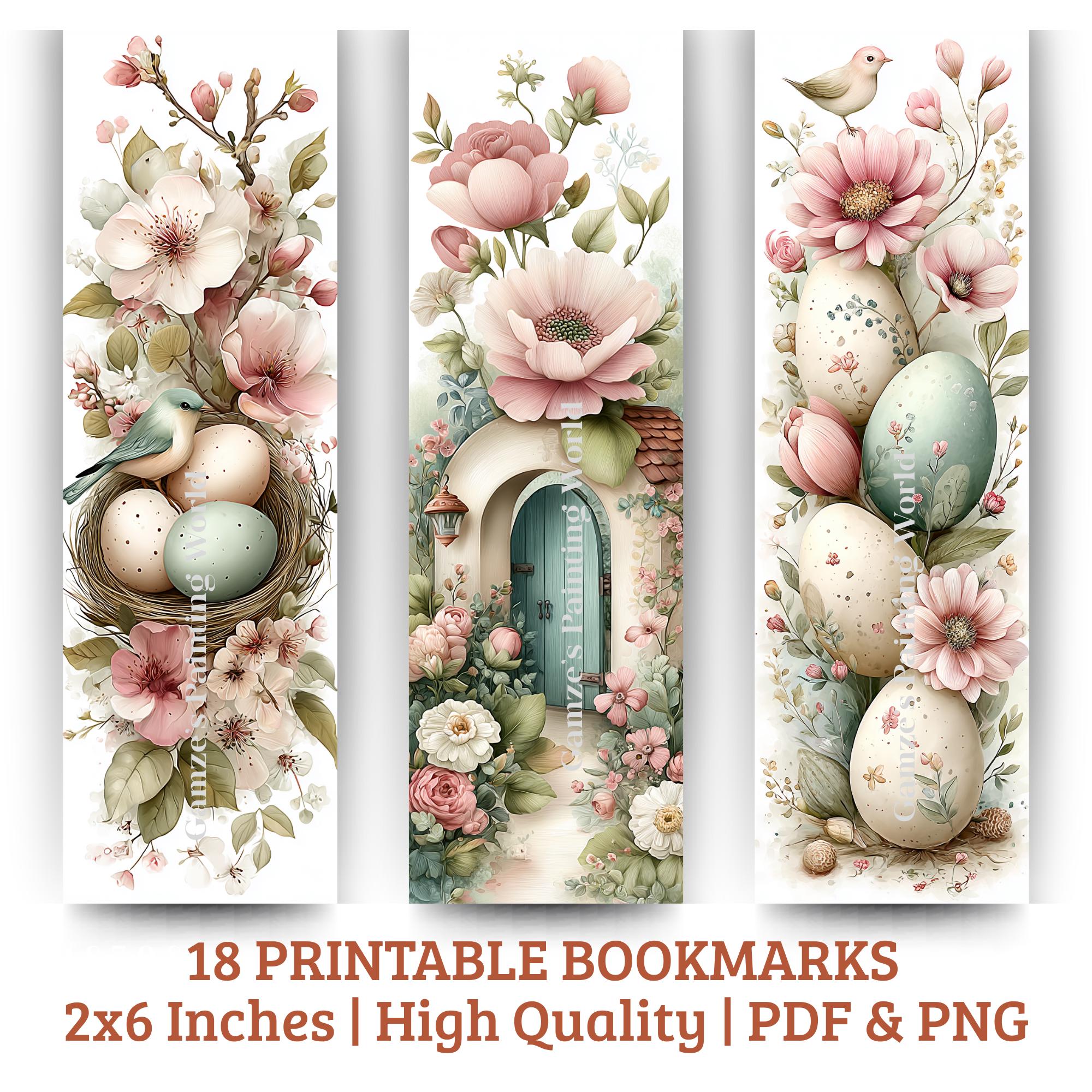 Spring Garden Bookmarks | Cottagecore Floral Easter Designs (PDF PNG ...