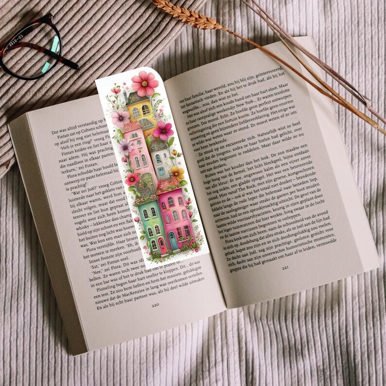 Whimsical Pastel Tall Houses Printable Bookmarks | 12-piece Book Mark ...