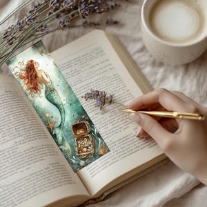 12 Mermaid Bookmarks, Printable Bookmarks, 12 Digital Bookmarks, 2x6 ...