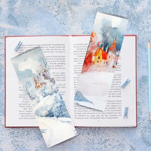 12 Snow Scenery Bookmarks Printable Bookmarks, Winter Landscape ...