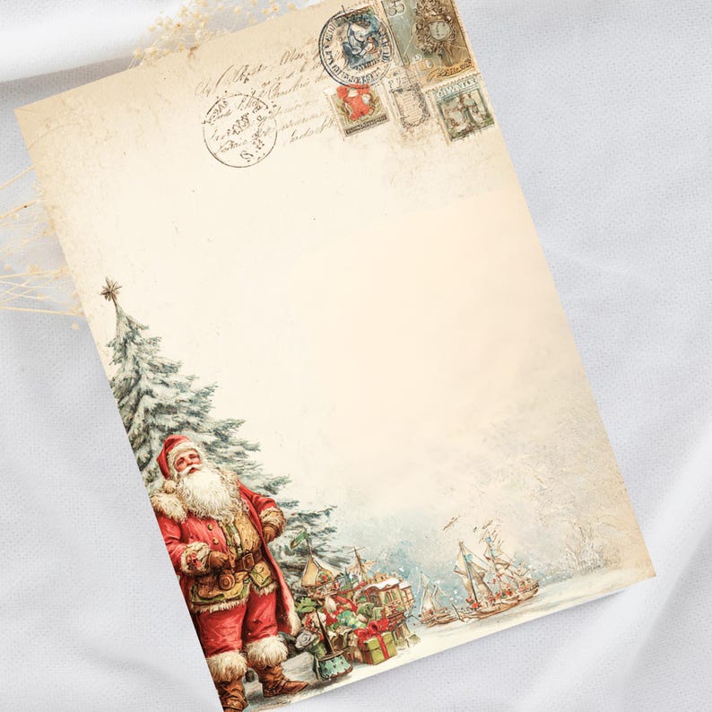 Printable Santa Letter Writing Set: A4 Lined Paper & Envelope (instant ...