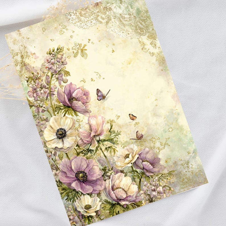 Vintage Floral Letter Writing Set – Printable A4 Stationery (digital ...