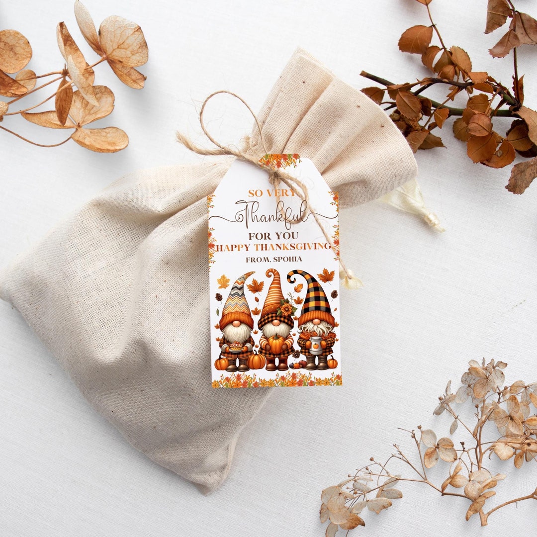 Fall Thankful Gift Tag, Printable Thankful Tag, Editable Fall Favor ...