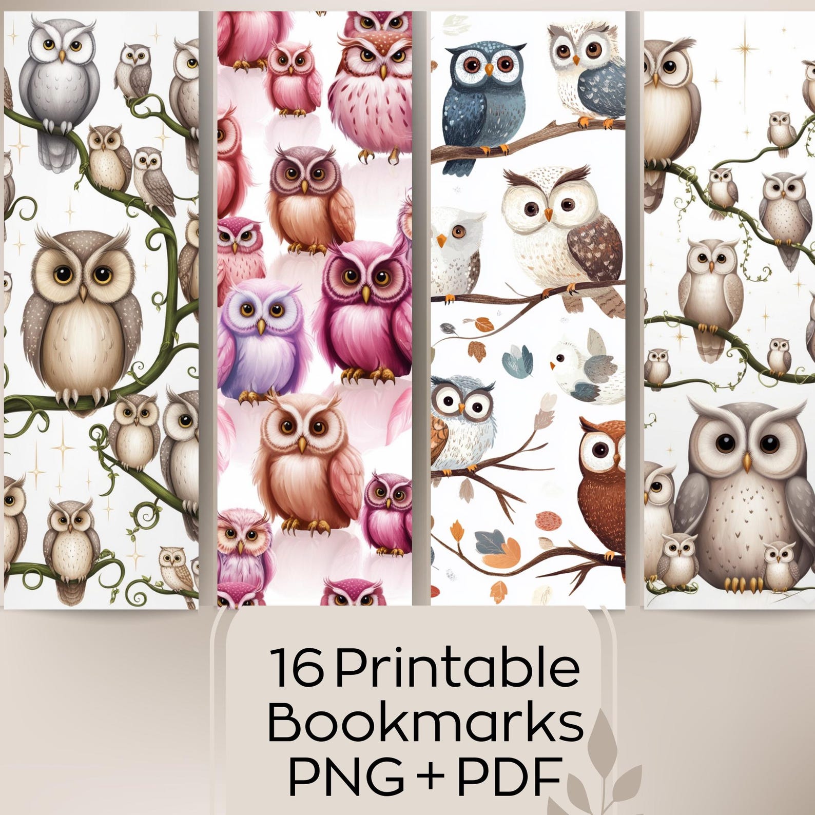 12 Cute Owl Printable Bookmarks, Funny Owl Printable Bookmarks Set ...