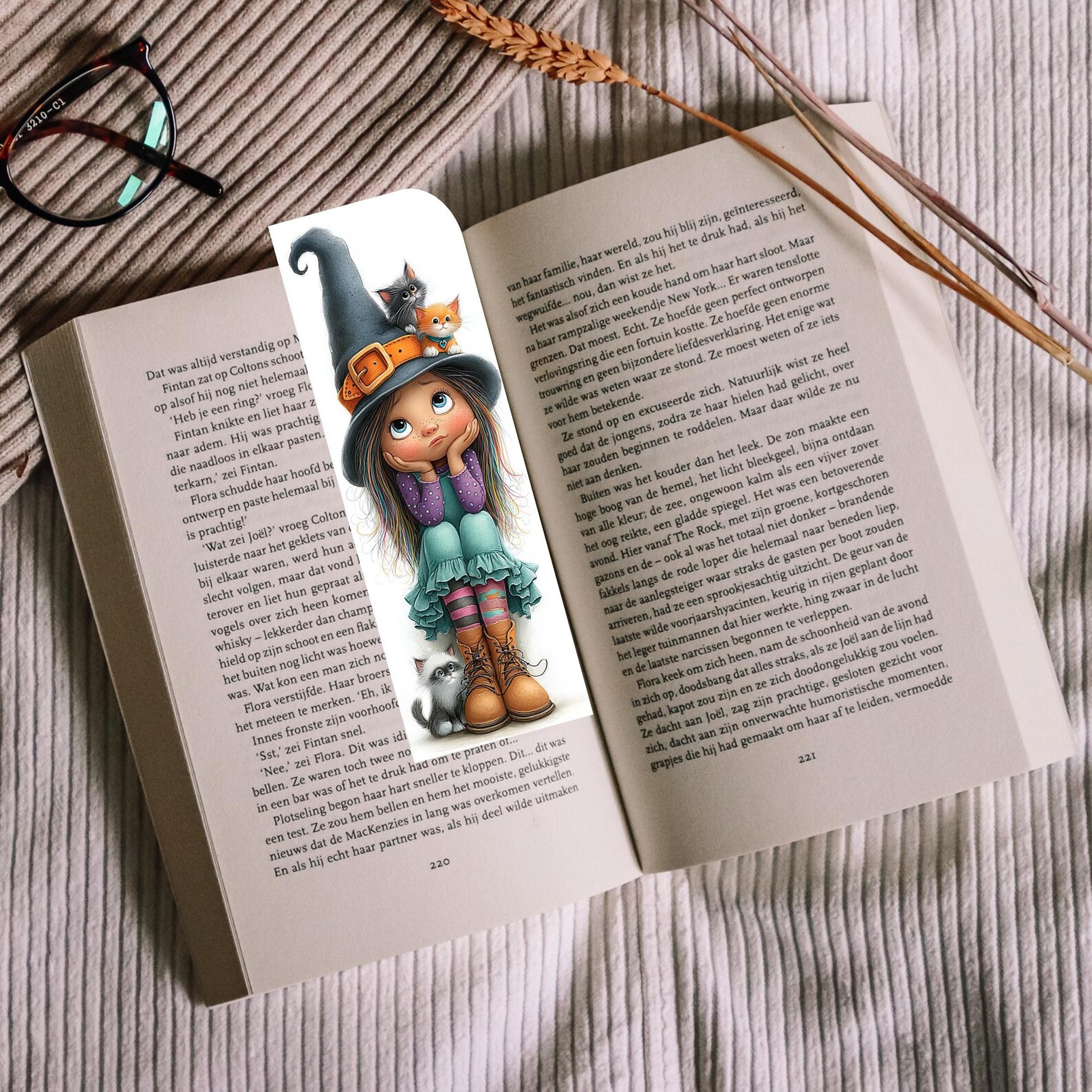 Halloween Witch Bookmarks: Spooky-cute Printable Set, Halloween Cat ...