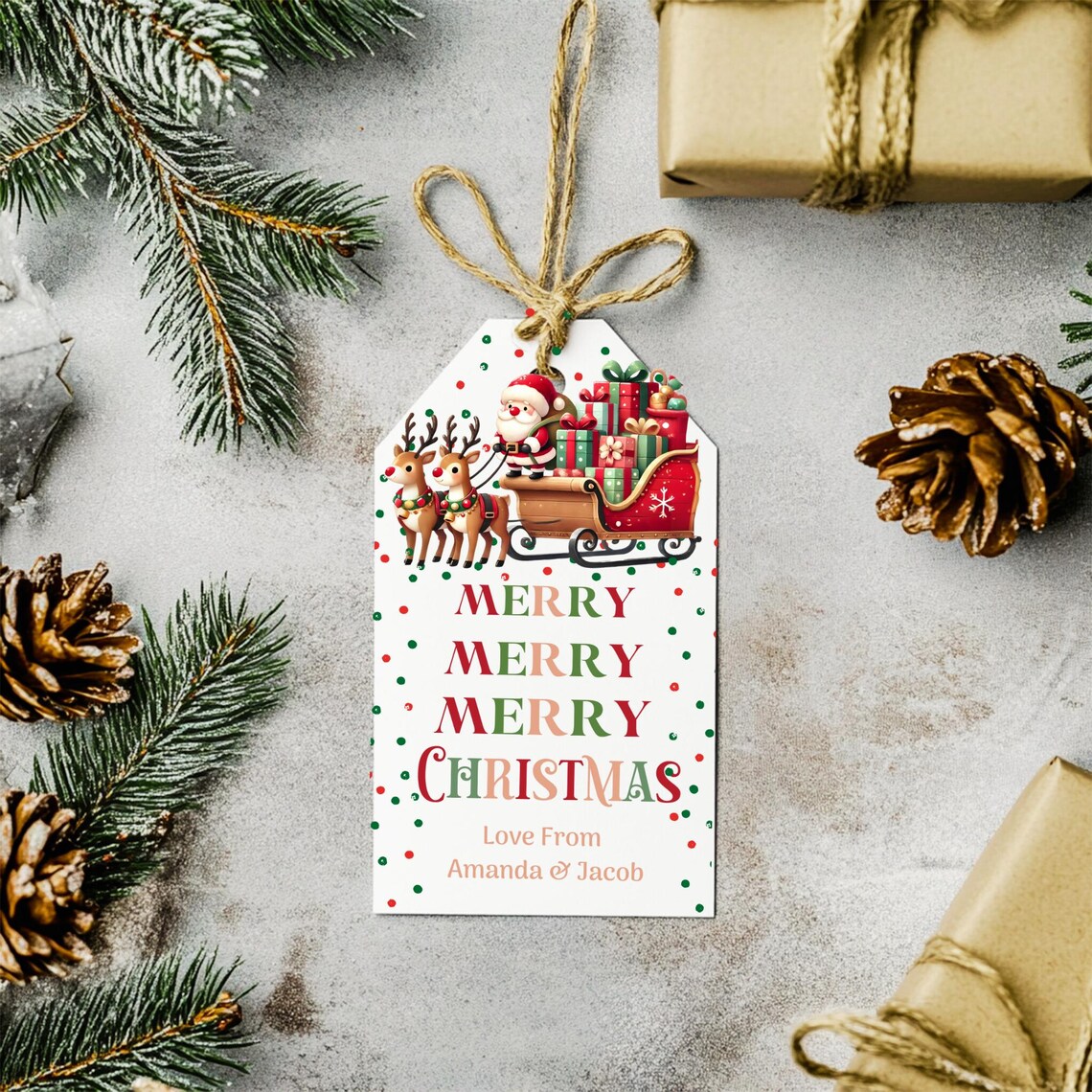 Editable Santa Christmas Gift Tags (printable, Instant Download) - Etsy