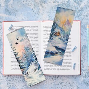 12 Snow Scenery Bookmarks Printable Bookmarks, Winter Landscape ...
