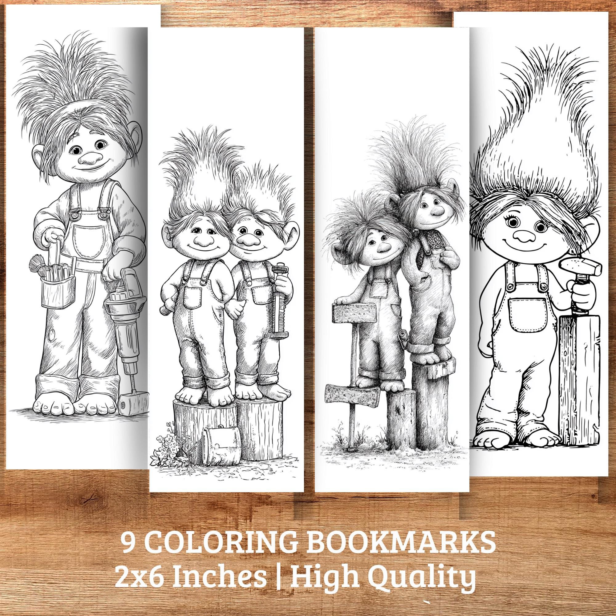 Troll Coloring Bookmarks – 9 Printable Troll Designs | Fun DIY Reading ...