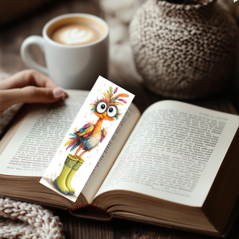 Rainbow Bird Printable Bookmarks Set of 15 | Bright Color Quirky Book ...