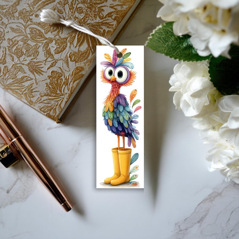 Rainbow Bird Printable Bookmarks Set of 15 | Bright Color Quirky Book ...