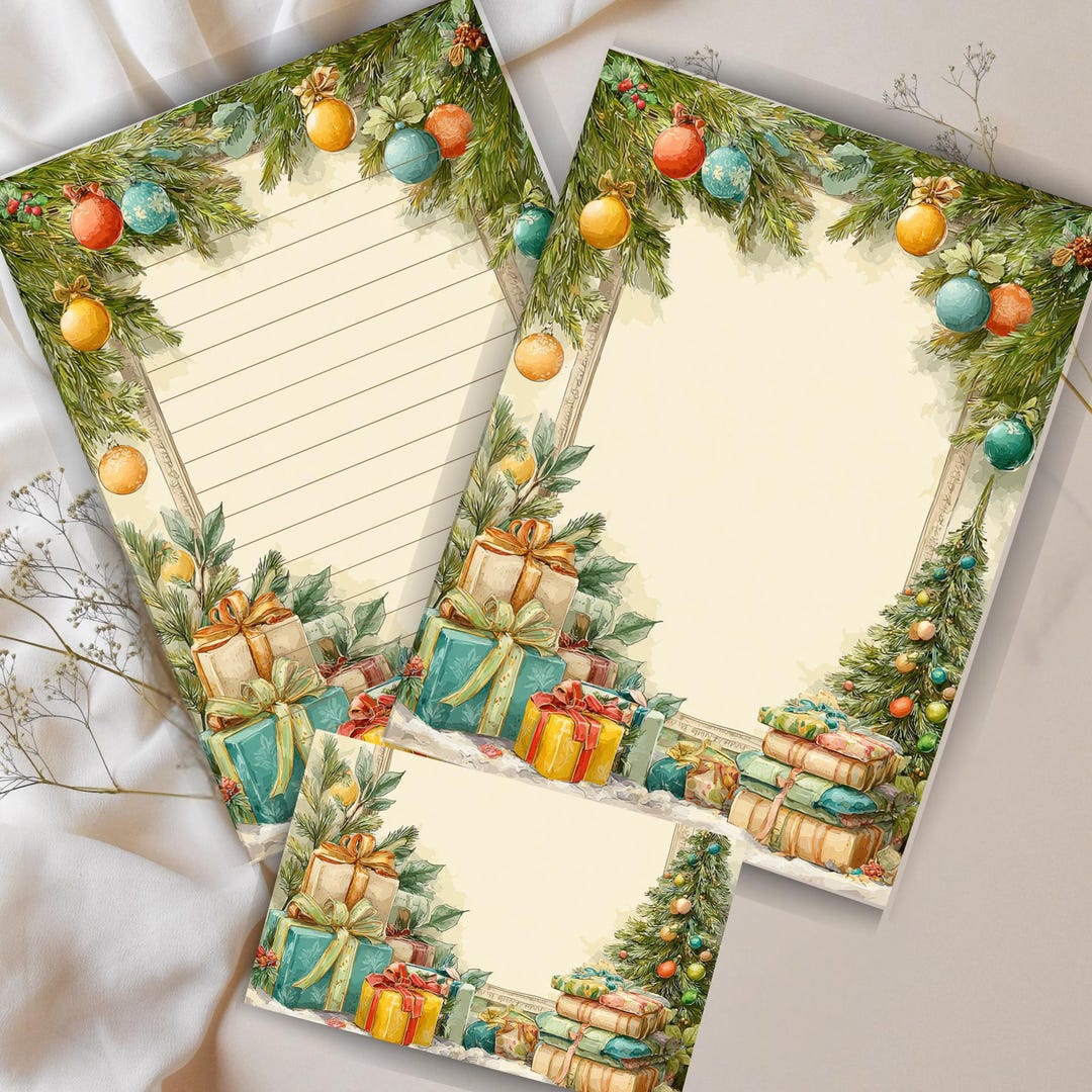 Christmas Stationery Set – Printable Holiday Letter Writing Set (PDF ...
