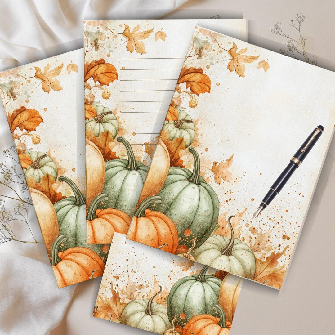 Printable Autumn Stationery Set: Halloween Letter Writing Paper With ...