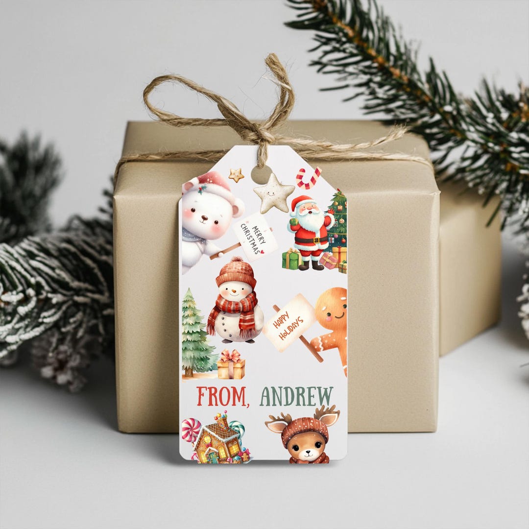 Editable Snowman Christmas Gift Tags, Holiday Cottage Printable ...