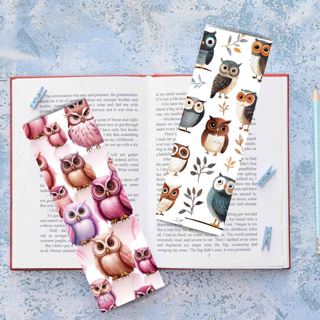 16 Cute Owl Printable Bookmarks, Funny Owl Printable Bookmarks Set ...
